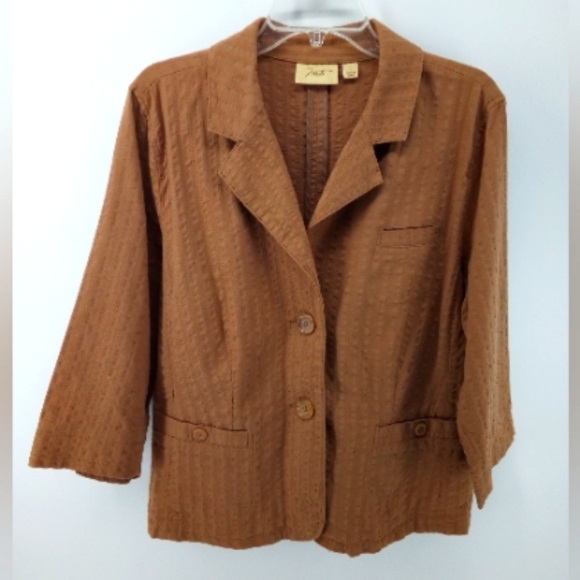 motto | Jackets & Coats | 33 Motto Brown Textured Blazer Jacket Cotton ...
